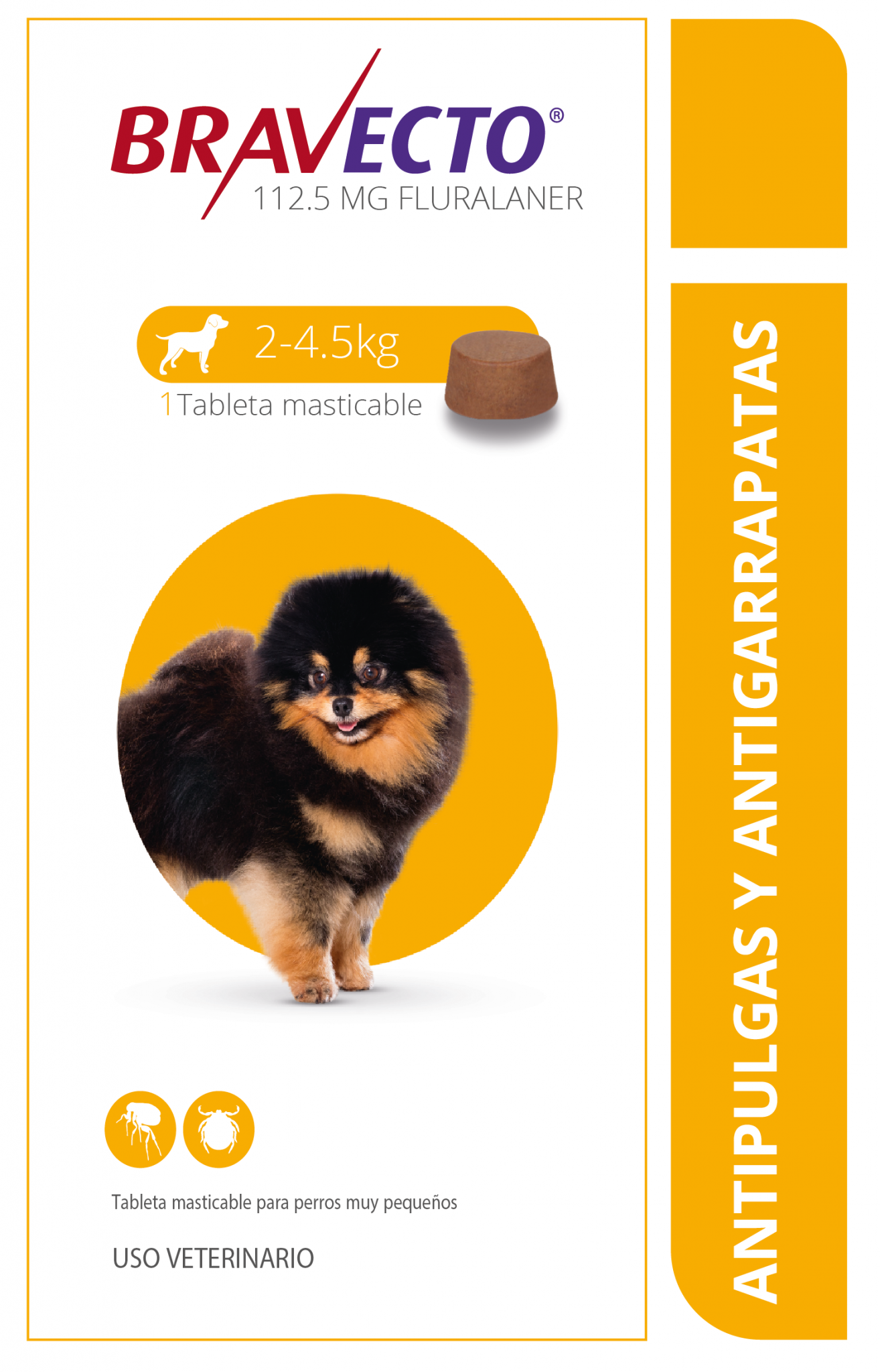 BRAVECTO 2-4,5KG 1 Tableta masticable 112.5 mg. | Ivanagro