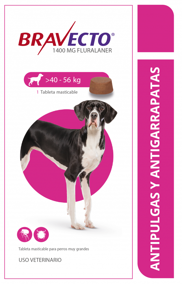 BRAVECTO 40-56KG 1 Tableta masticable 1400 mg. | Ivanagro